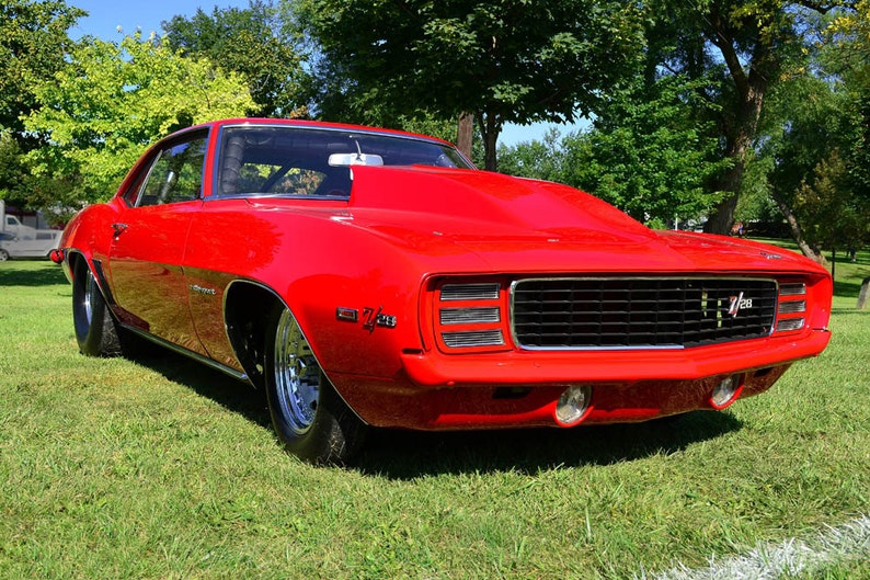 Chevy 69 Camaro Z28 Right Front Red HD Poster Pro Street | Etsy
