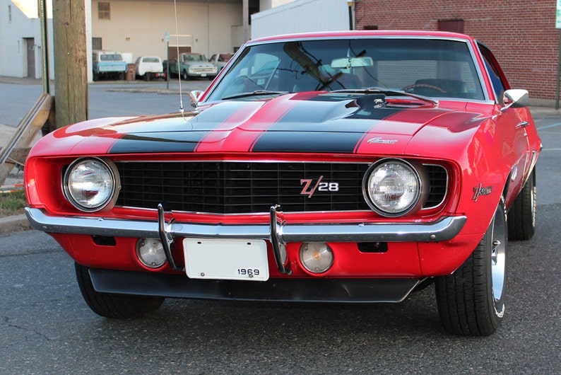 Chevy 69 Camaro Z28 Left Front Red HD Poster Muscle Car Print | Etsy