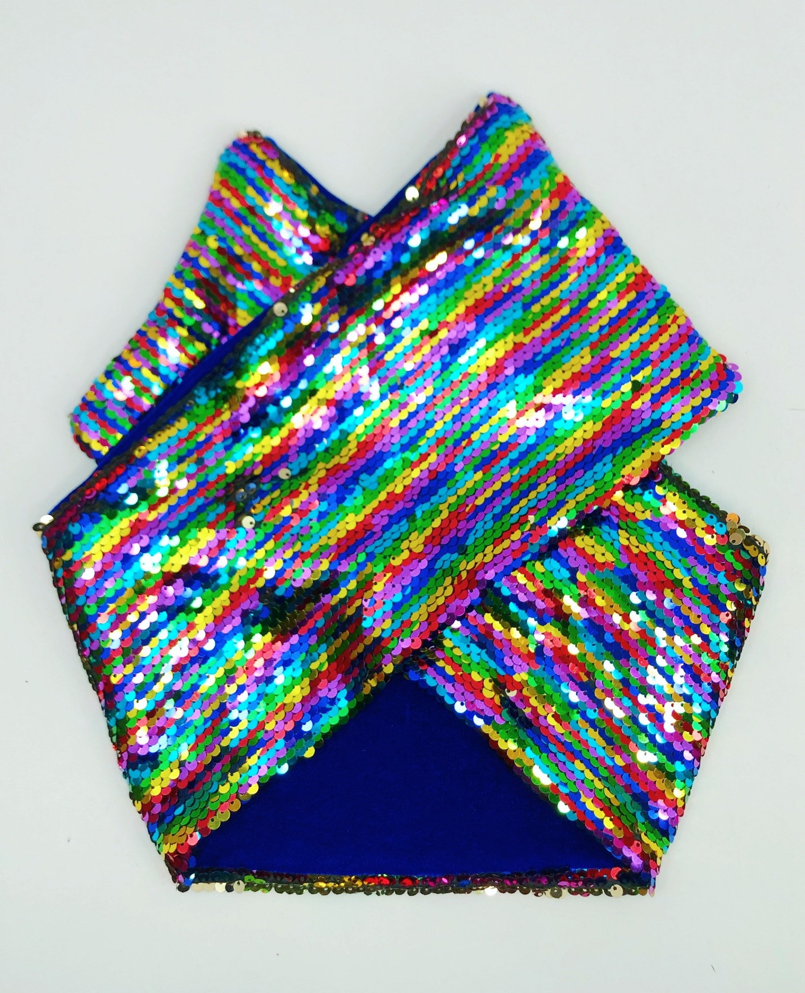 Multi Coloured Rainbow & Gold Sequin Turban/ Head Band/ - Etsy UK