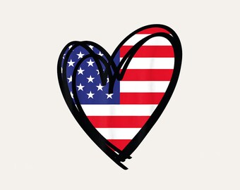 American FLAG HEART Svg Cut File, USA Flag Heart Svg, American Flag ...