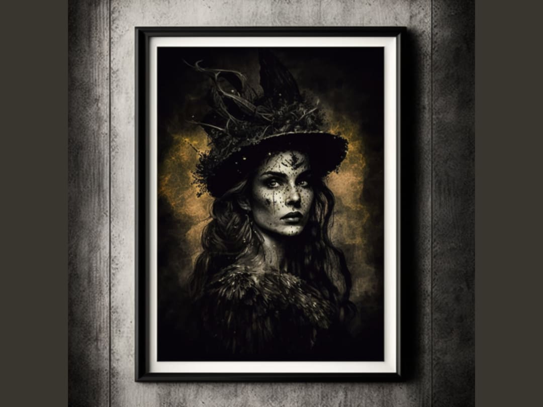 Mystical Witch Art Print Witch Art Vintage Witch Print Wicca Art Witch ...