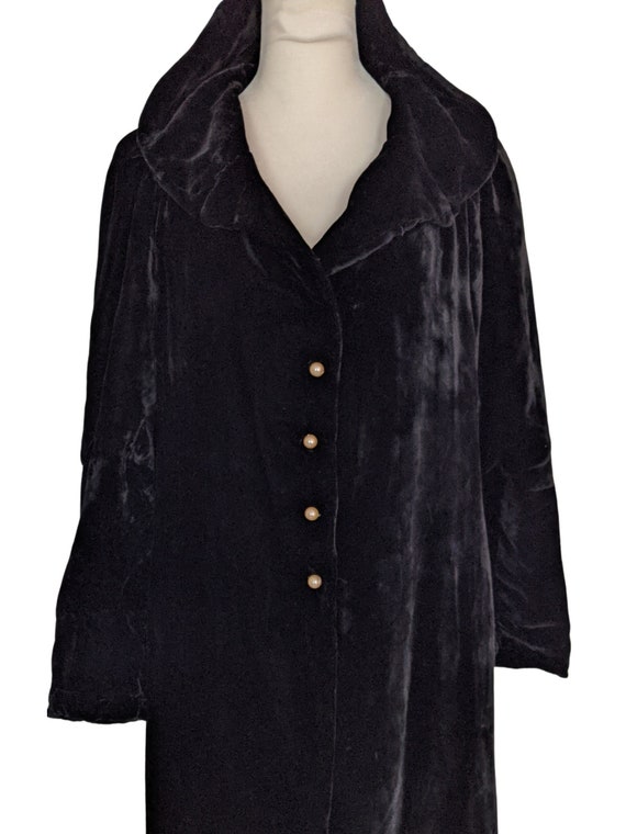 vintage 30s black velvet - Gem