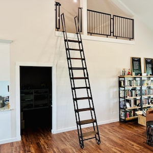 7ft Retractable Loft Ladder - Steel & Wood - Fully Finished - Custom ...