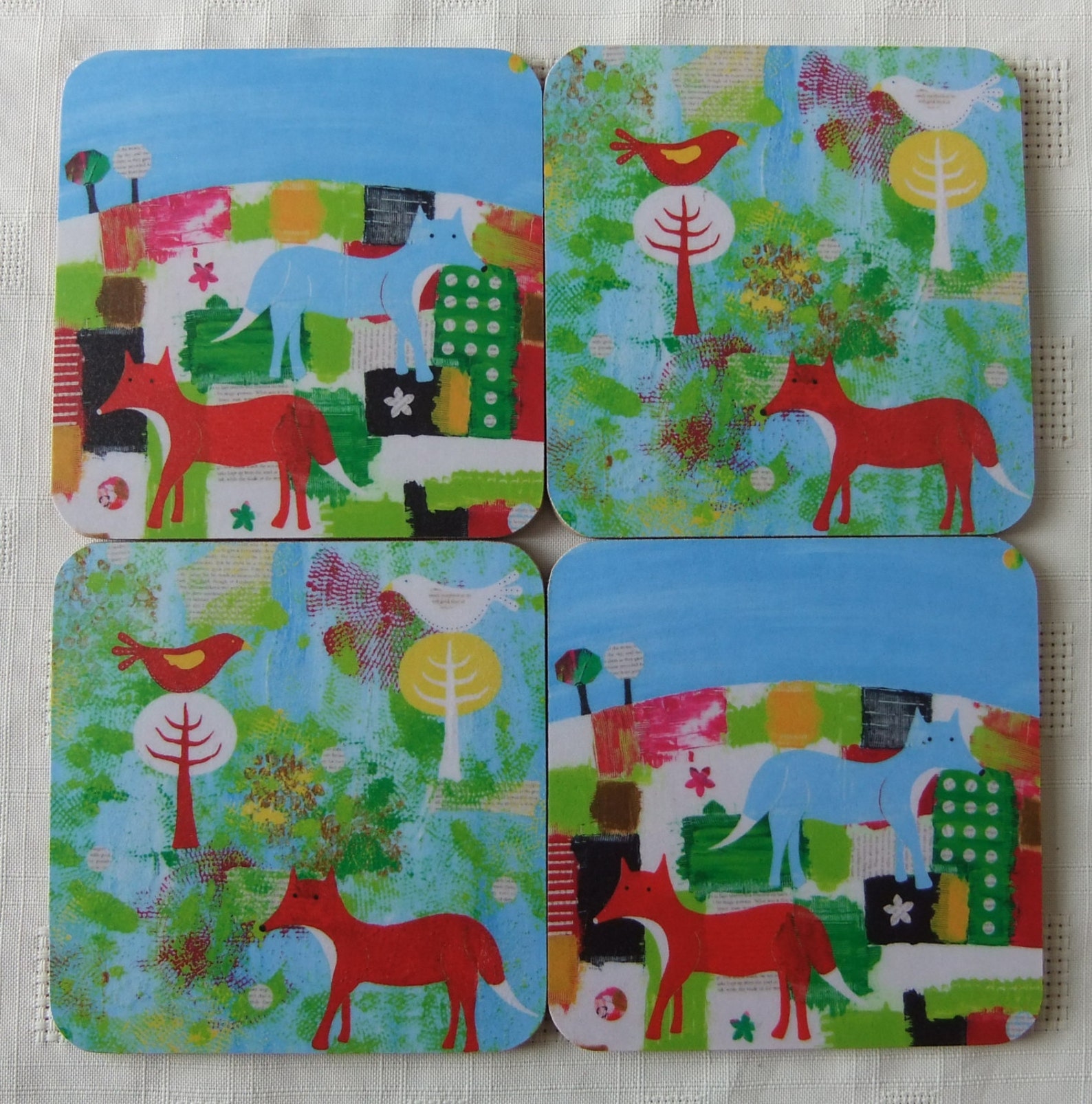 Drinks Coasters, Fox Coaster, Animal Coaster, Cork Coaster, Art Coaster ...