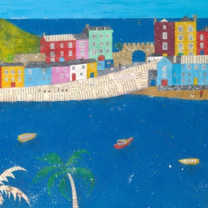 Tenby, Tenby Painting, Tenby Art, Wales, Seaside, Beach Painting, Blue ...