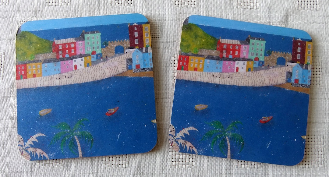 Tropical Tenby, Tenby Art, Wales, Tenby, Seaside, Harbour, Art Coaster ...