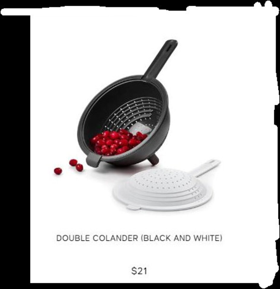 TUPPERWARE Double Colander Black and White 2 Piece Strainer - Etsy