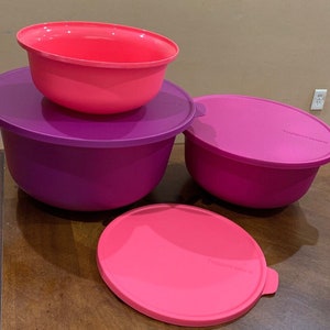 New Tupperware Aloha Bowl 3 Piece Set With Lids Includes 32 Cup 16 Cup ...
