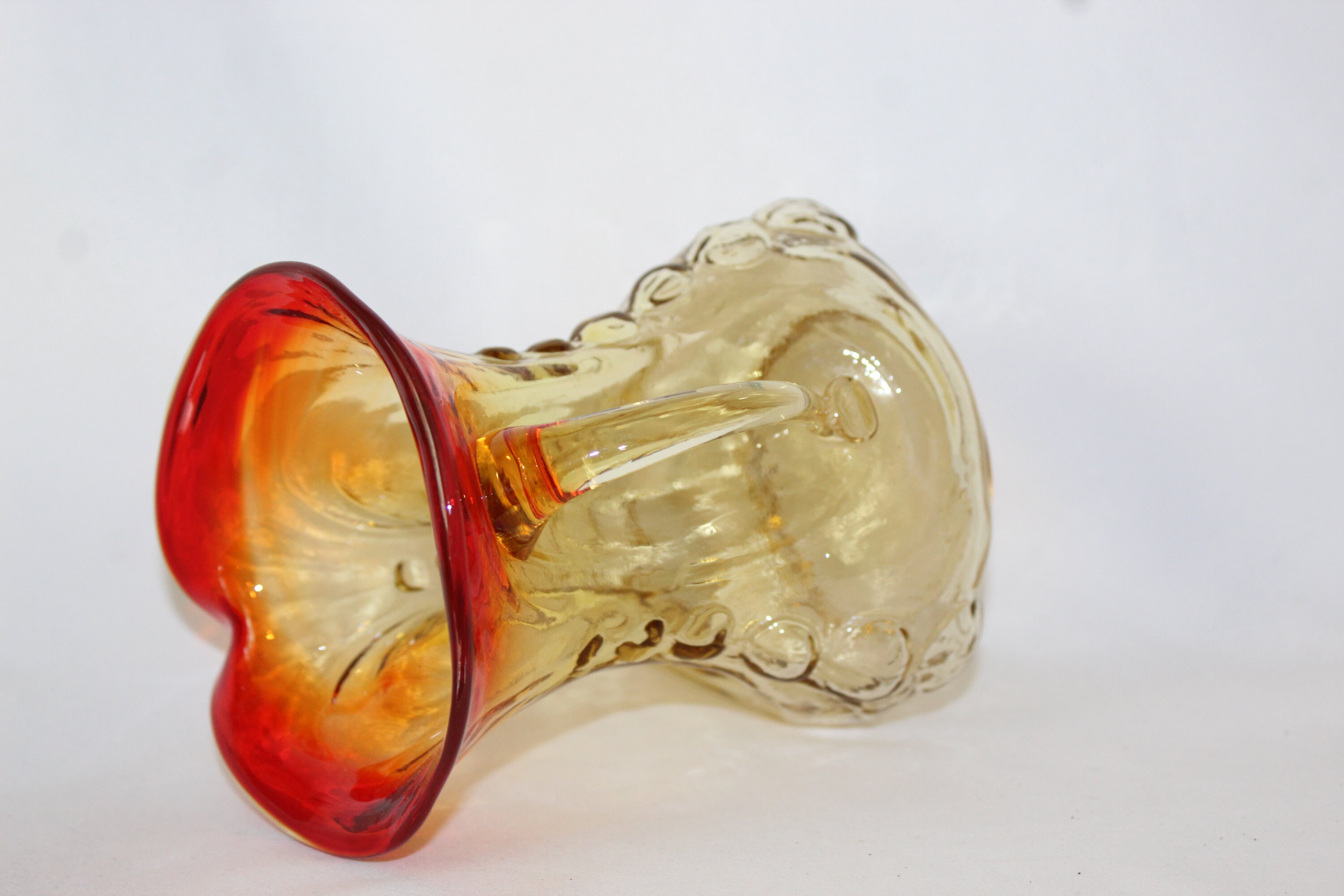 Vintage Kanawha Amberina Glass Pinch Pitcher Larger Size - Etsy