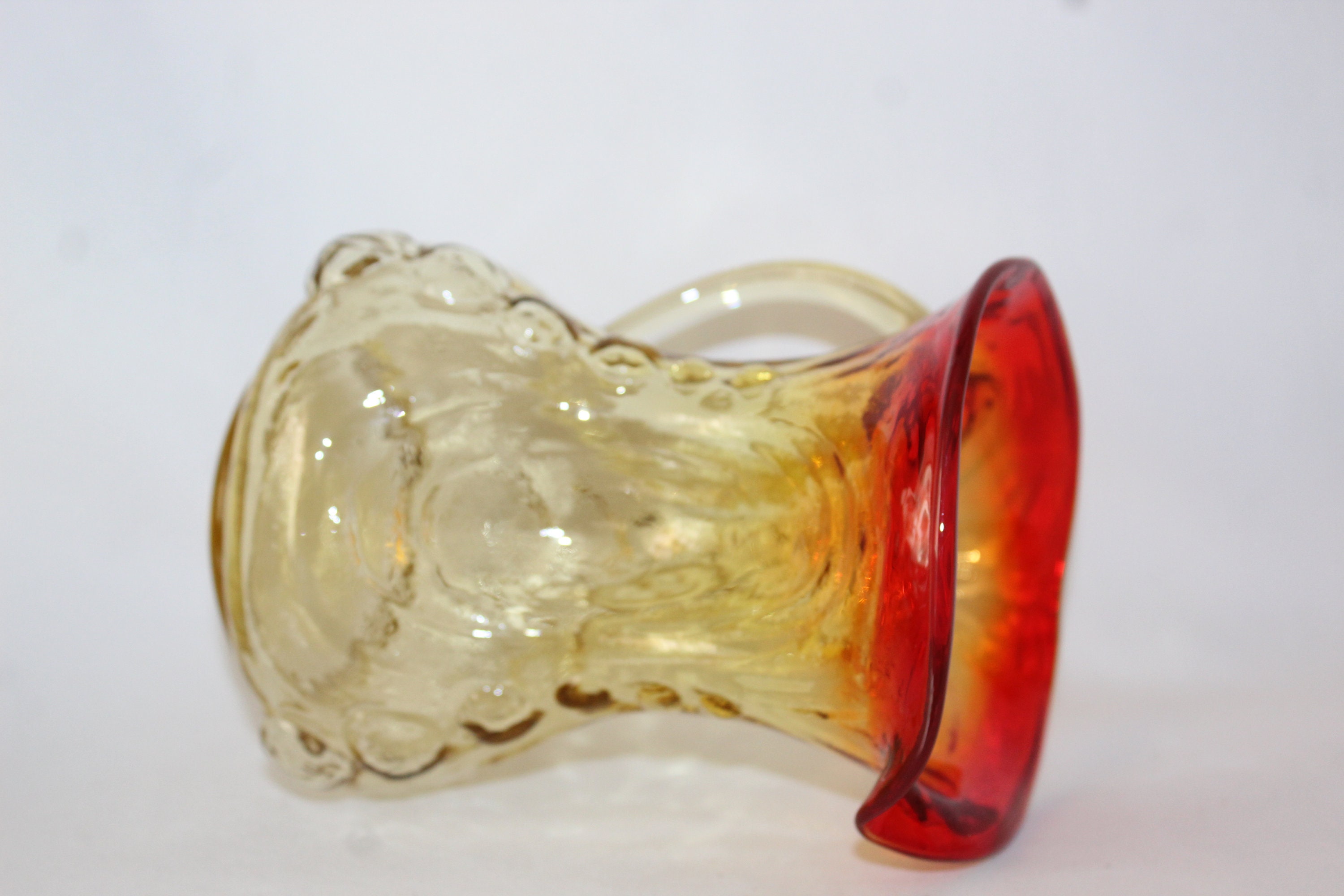 Vintage Kanawha Amberina Glass Pinch Pitcher Larger Size - Etsy