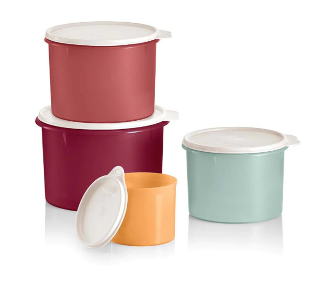 STACKING CANISTERS SET Tupperware Includes 2.5cup 7.25 Cup 10-cup 12.5 ...