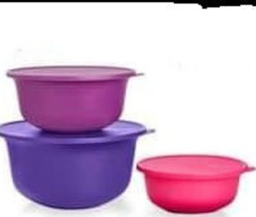 New Tupperware Aloha Bowl 3 Piece Set With Lids Includes 32 Cup 16 Cup ...