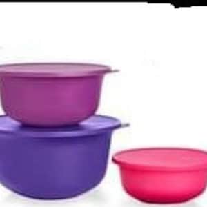 New Tupperware Aloha Bowl 3 Piece Set With Lids Includes 32 Cup 16 Cup ...