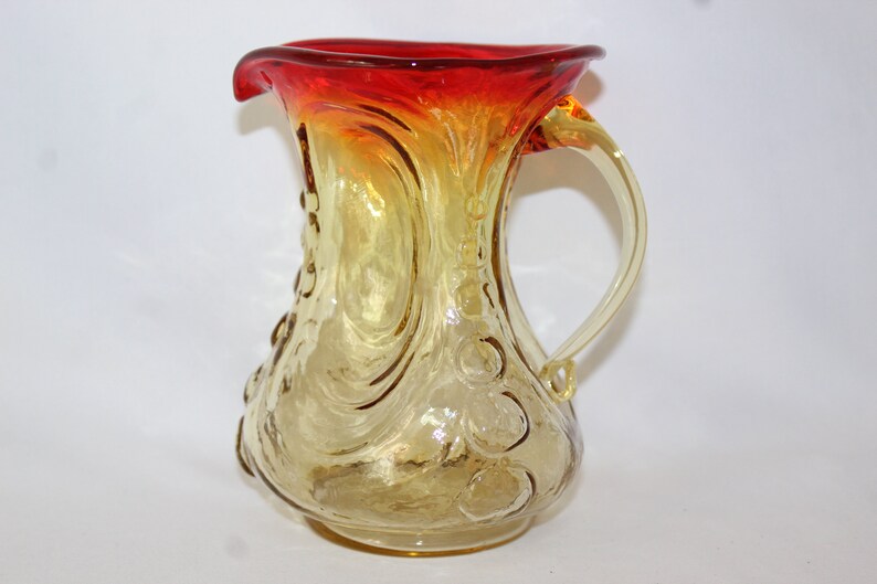 Vintage Kanawha Amberina Glass Pinch Pitcher Larger Size - Etsy
