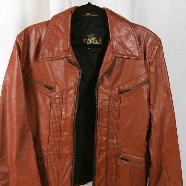 70s Leather Jacket - Etsy