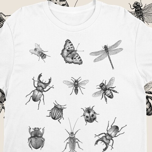 Vintage Insect Oversized Tshirt Goblincore Bug Shirt - Etsy