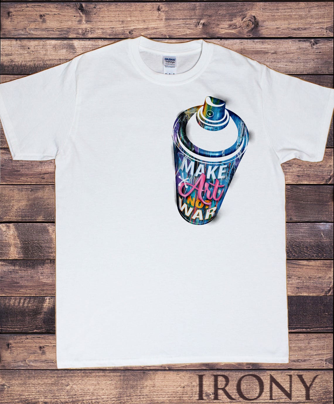 Men’s White T-shirt "make Art, Not War" Spray Paint Can Graffiti Art ...