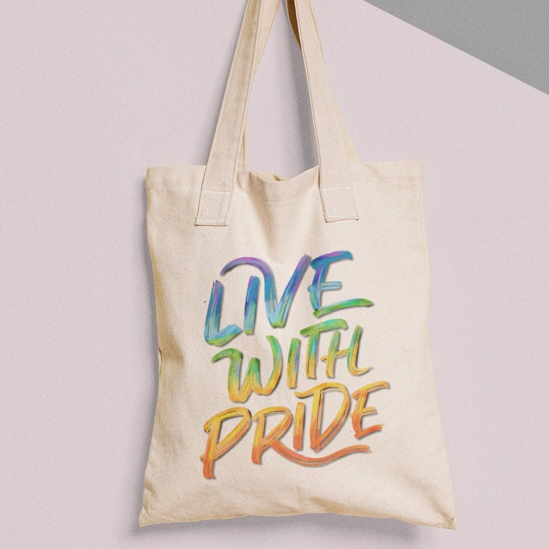 Rainbow Tote Bag LGBT Pride Flag 100% Cotton, LGBT Bag, Reusable Bag ...