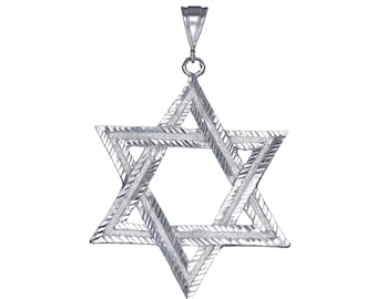 Big David Star Pendant , Star of David Necklace , Handmade Star ...