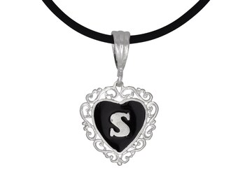 Sterling Silver .925 J Initial Heart Shaped | Etsy