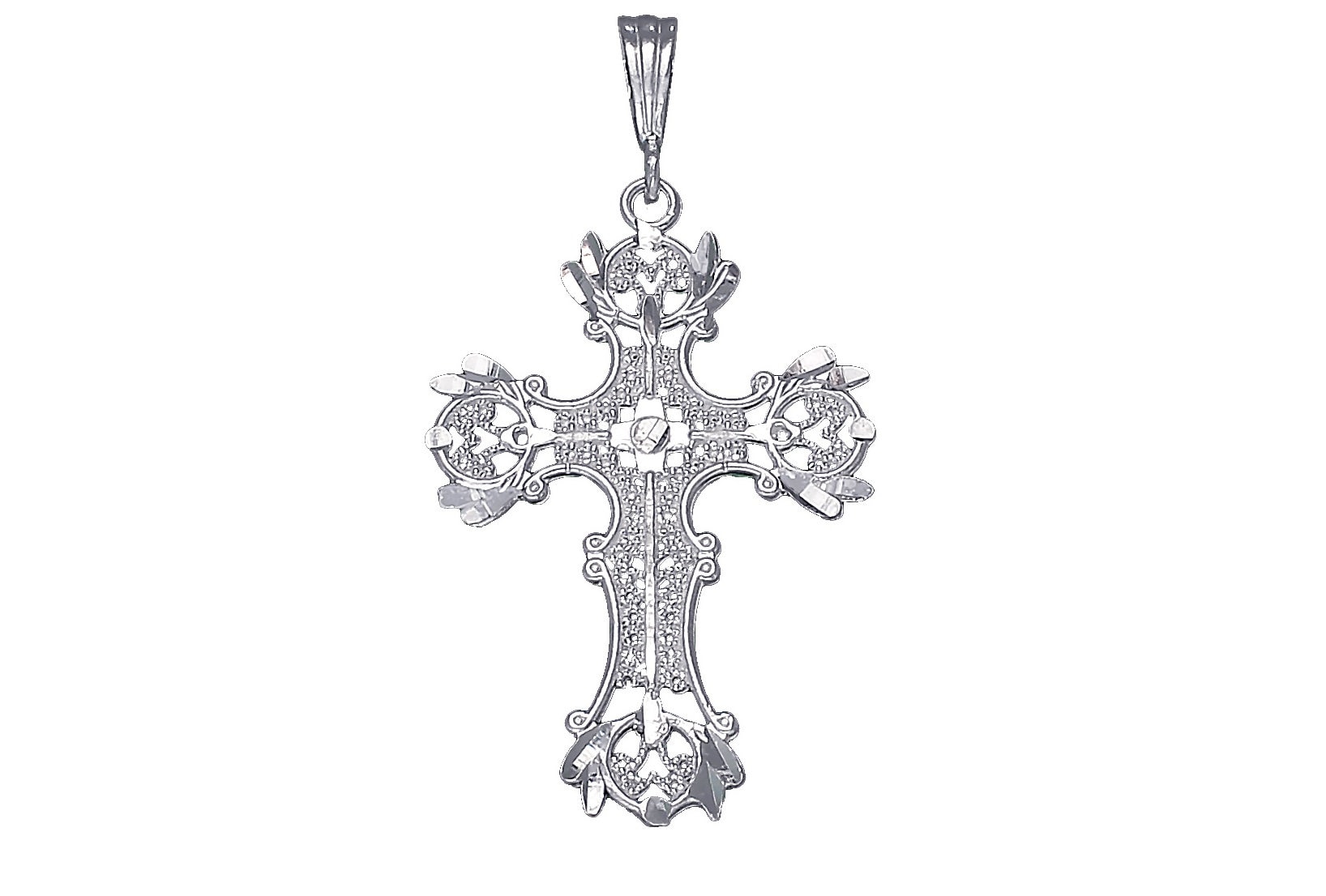 Sterling Silver Cross Without Jesus Pendant Necklace 2 Inches 3.8 Grams ...
