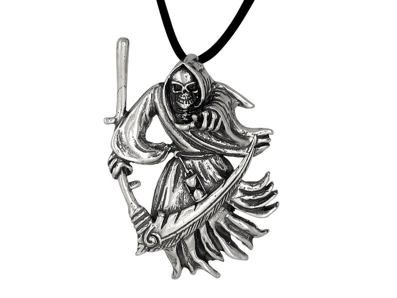 Sterling Silver .925 Oxidized Grim Reaper the Death Charm | Etsy