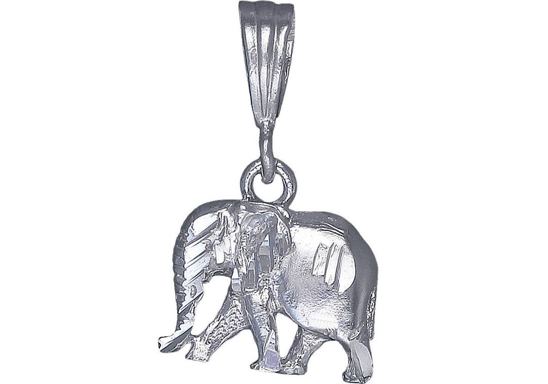 Sterling Silver Elephant Charm Pendant Necklace 1 Inch 1.8 Grams With ...