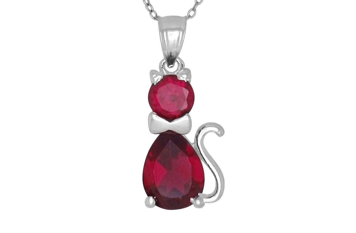Sterling Silver .925 Cute Cat Kitten With Birthstone January - Etsy