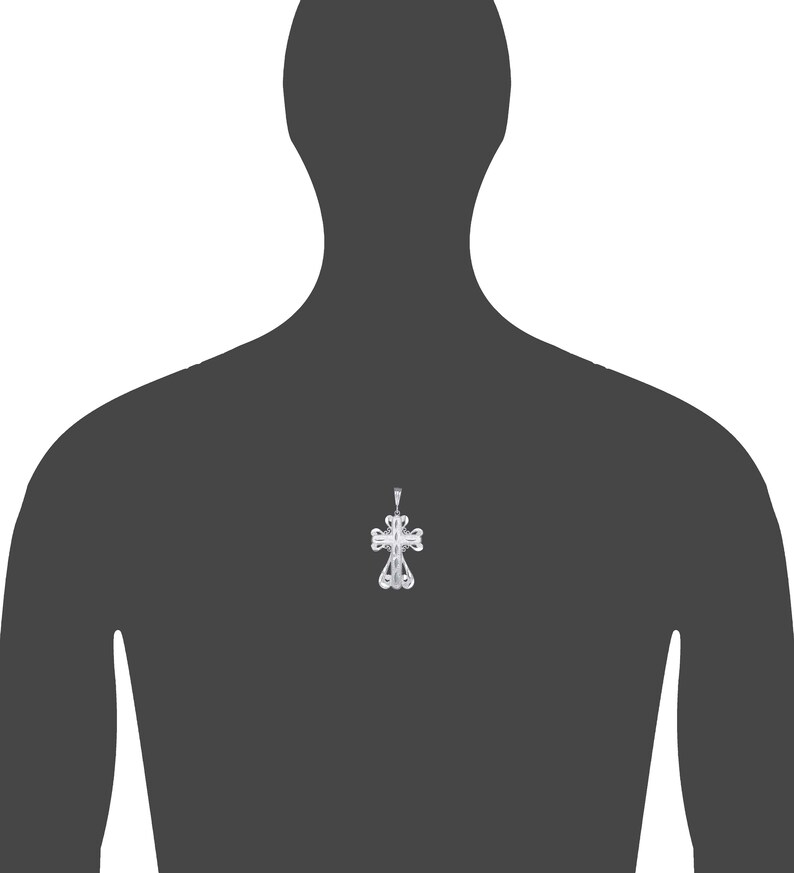 Sterling Silver Cross Without Jesus Pendant Necklace 2.25 - Etsy