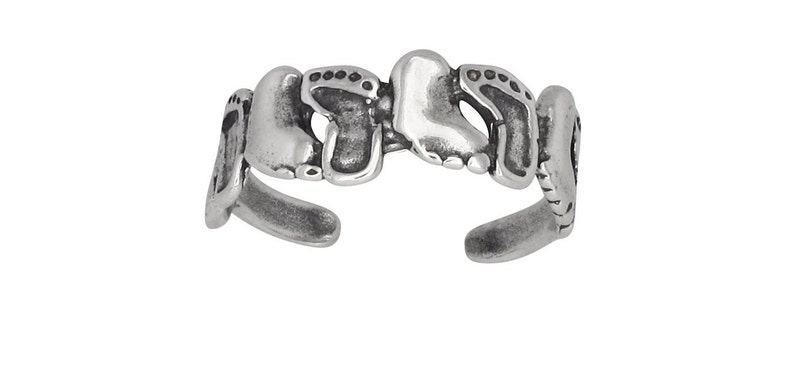 Sterling Silver .925 Feet Toe Ring Adjustable Size | Made in USA - Etsy