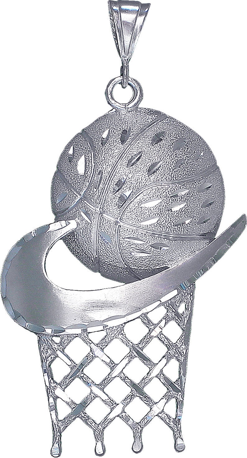 Huge Heavy Sterling Silver Basketball Hoop Charm Pendant - Etsy