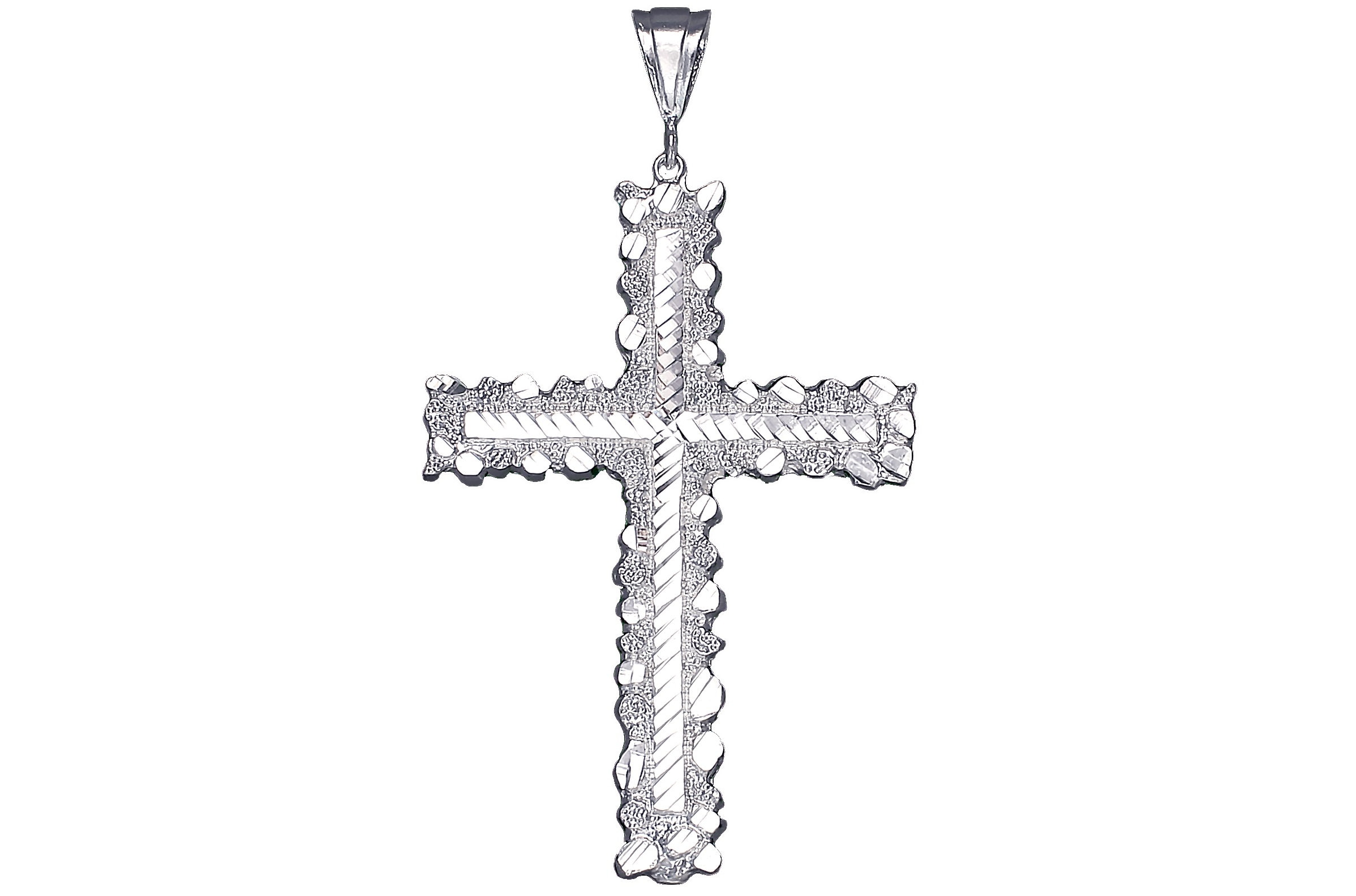 Large Sterling Silver Nugget Style Cross without Jesus Pendant | Etsy