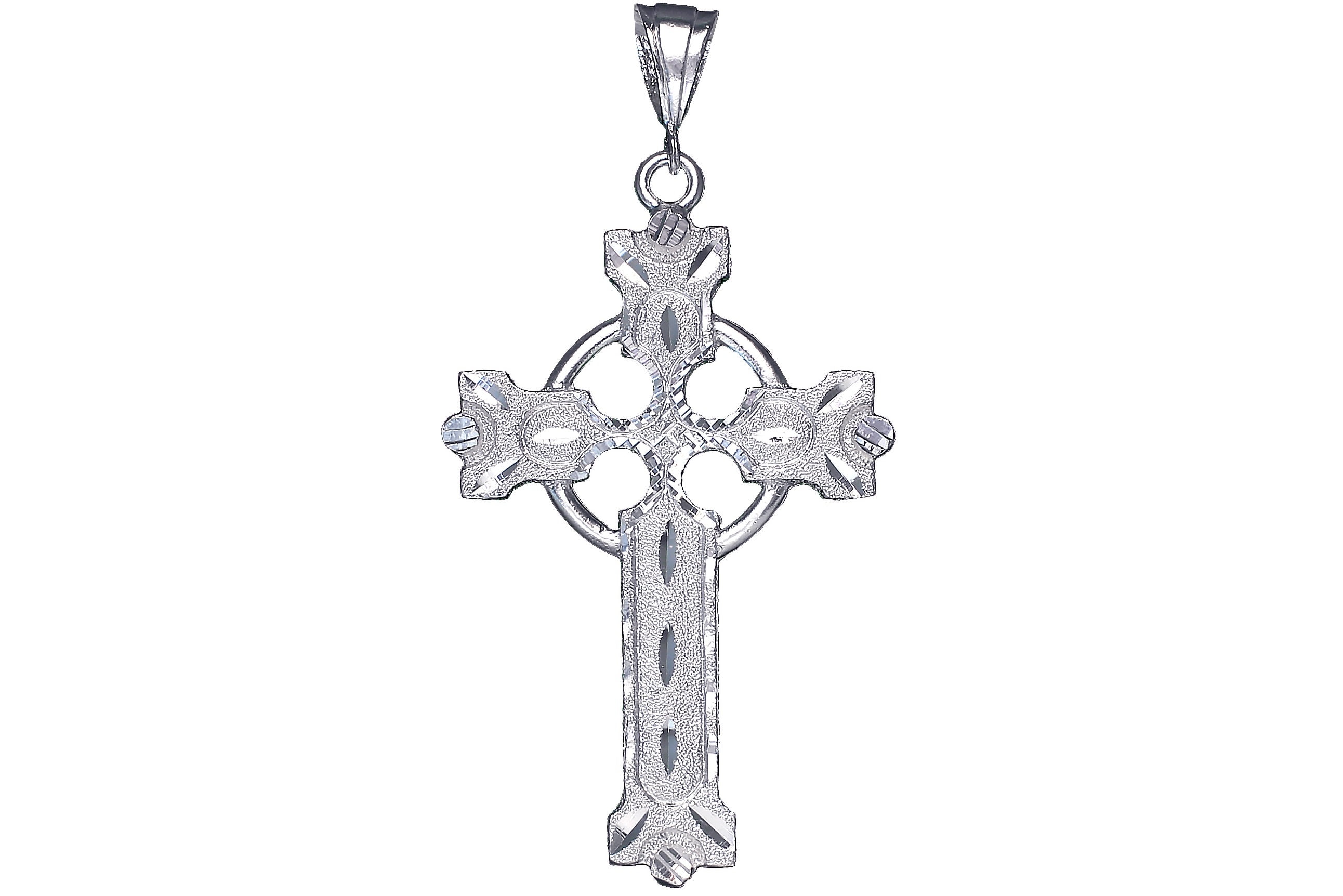 008215 Three-bar Cross, Sterling Silver, Medium, Chain, 58% OFF