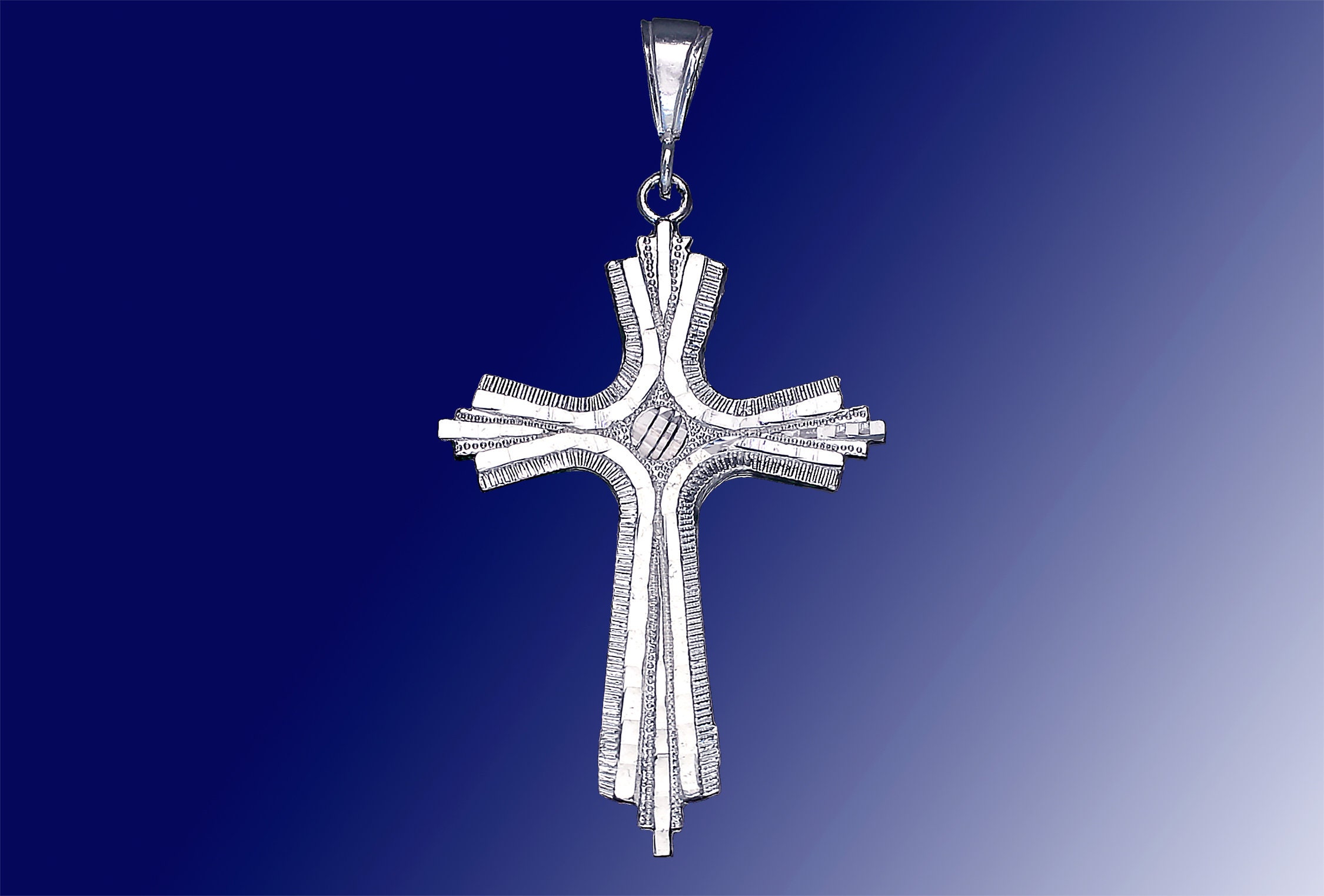 Sterling Silver Cross Without Jesus Pendant Necklace 2.5 Inches 6 Grams ...