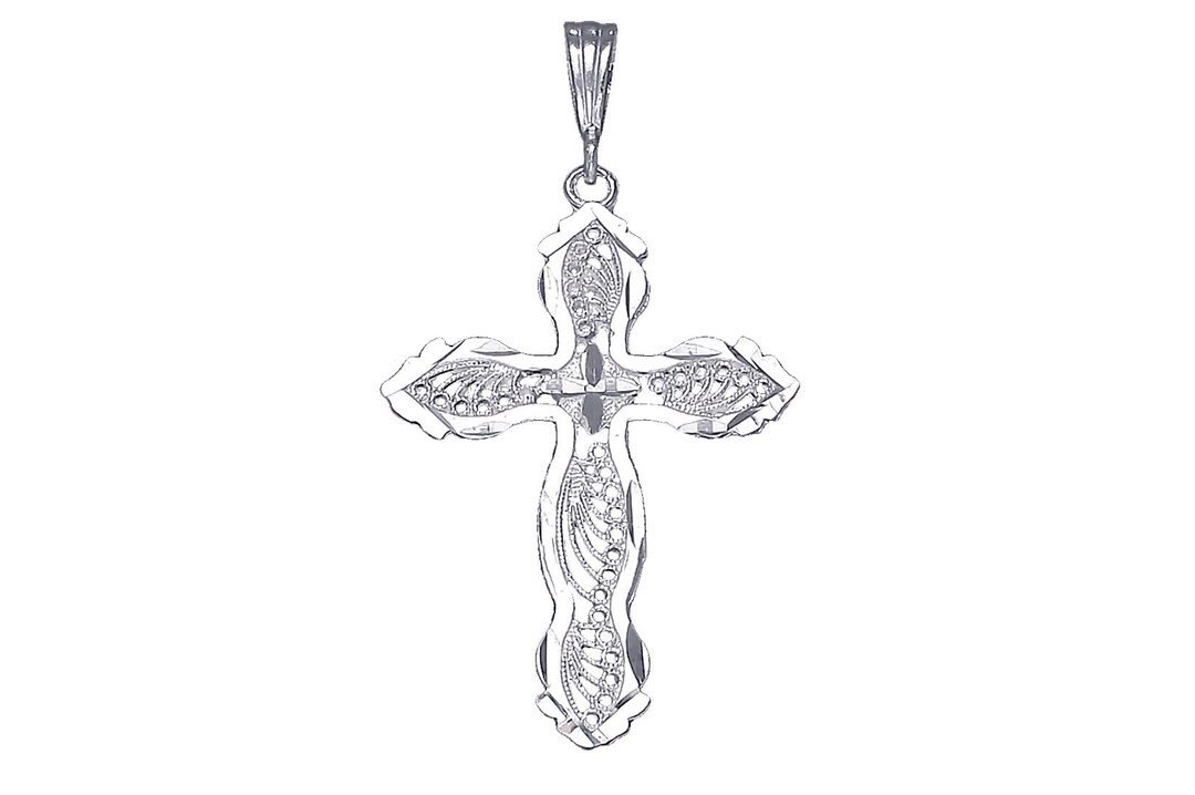 Sterling Silver Cross Without Jesus Pendant Necklace 2 Inches 4.1 Grams ...