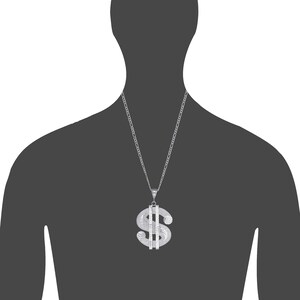 Huge Heavy Sterling Silver Dollar Sign Charm Pendant Necklace 2.9 ...