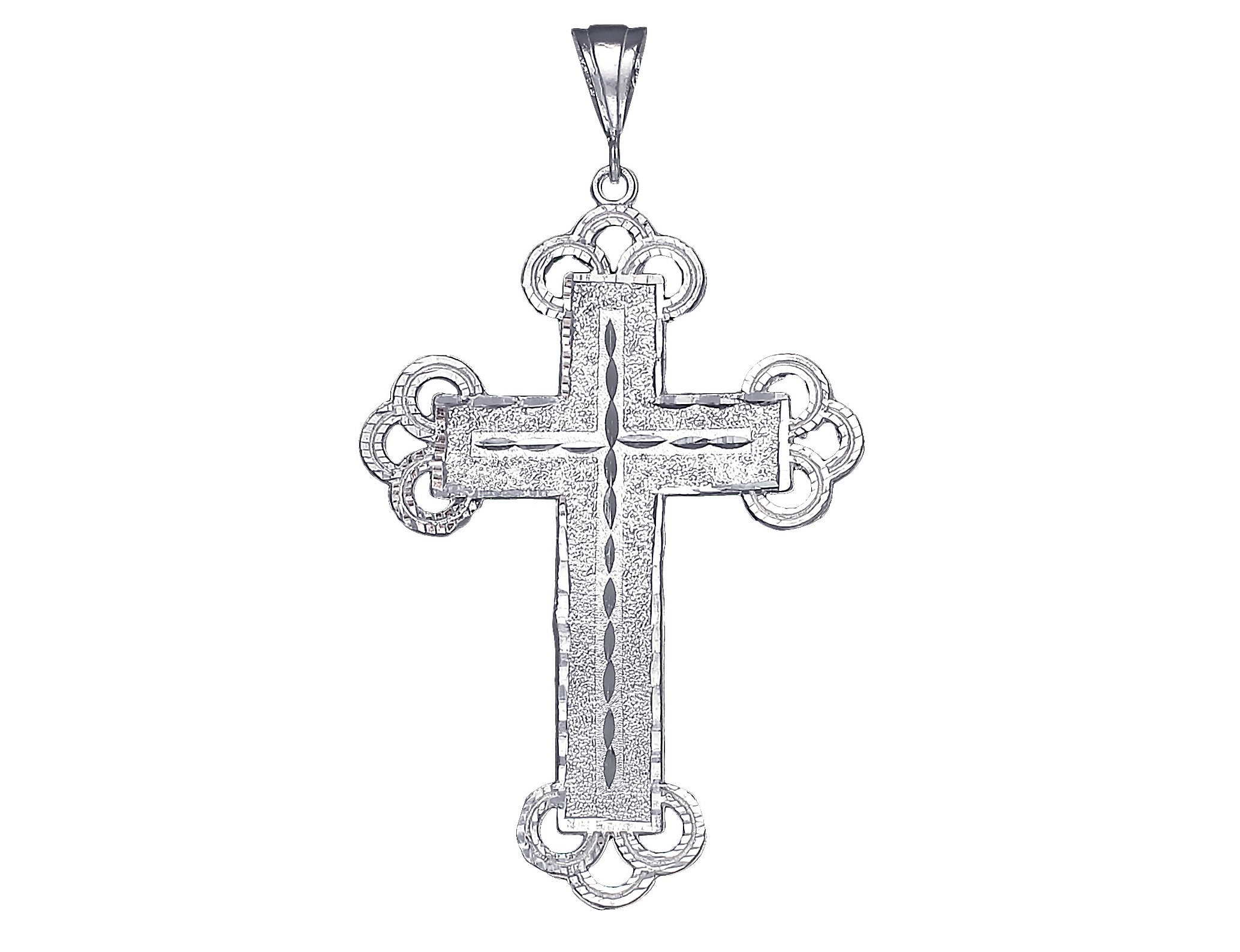 Large Sterling Silver Cross without Jesus Pendant Necklace 3.5 | Etsy