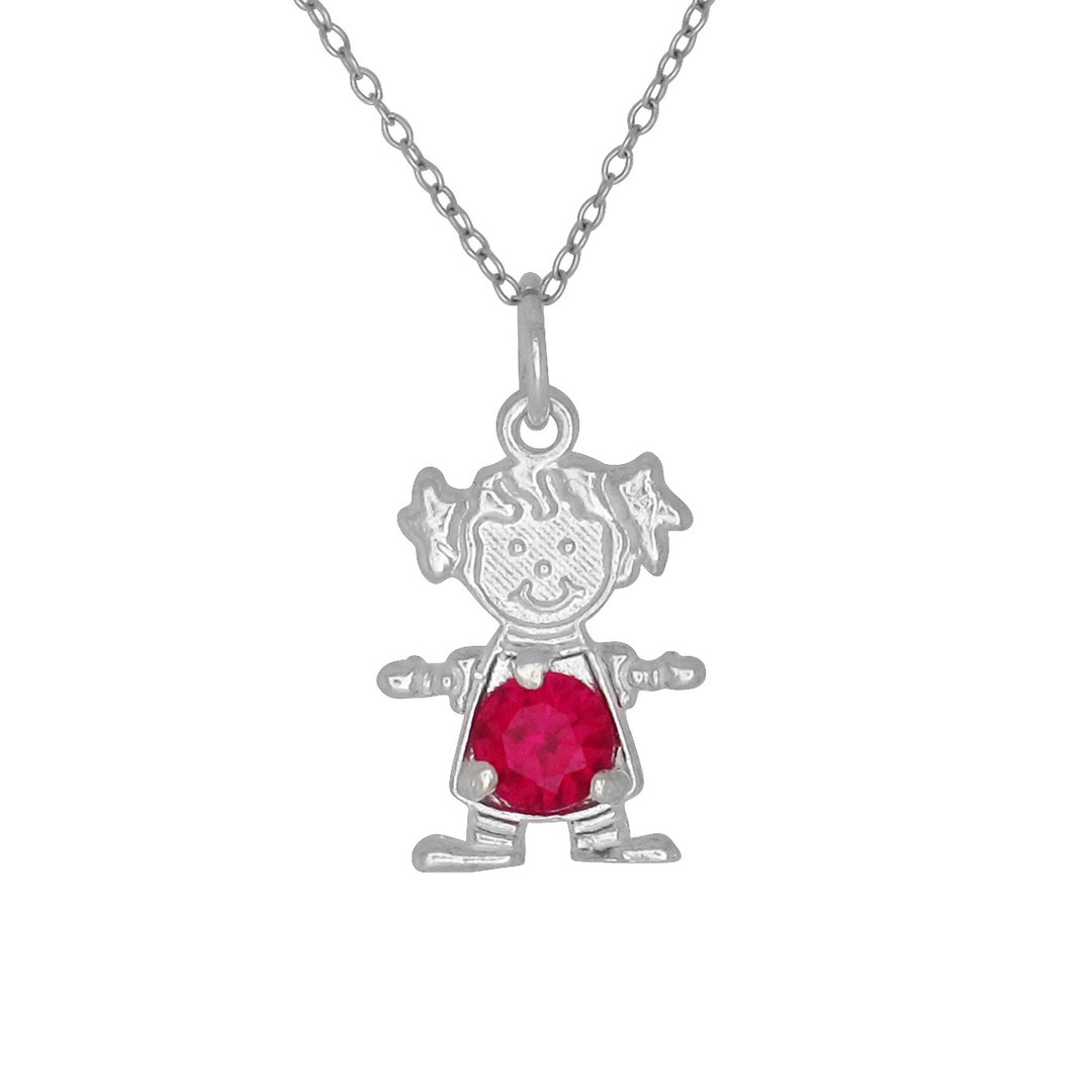 Sterling Silver .925 Happy Baby Girl With Birthstone January / Garnet ...