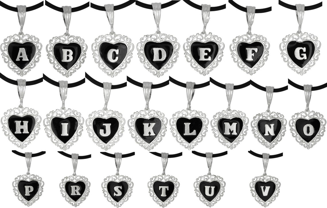 Sterling Silver .925 h Initial Heart Shaped - Etsy