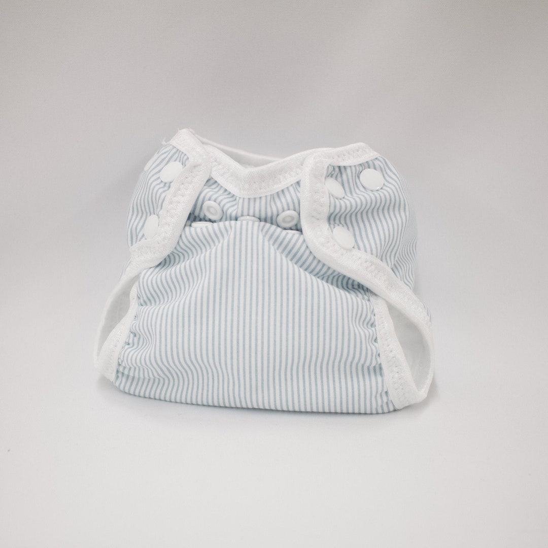 Blue Stripe Newborn Cloth Diaper With Umbilical Cord Snap - Etsy