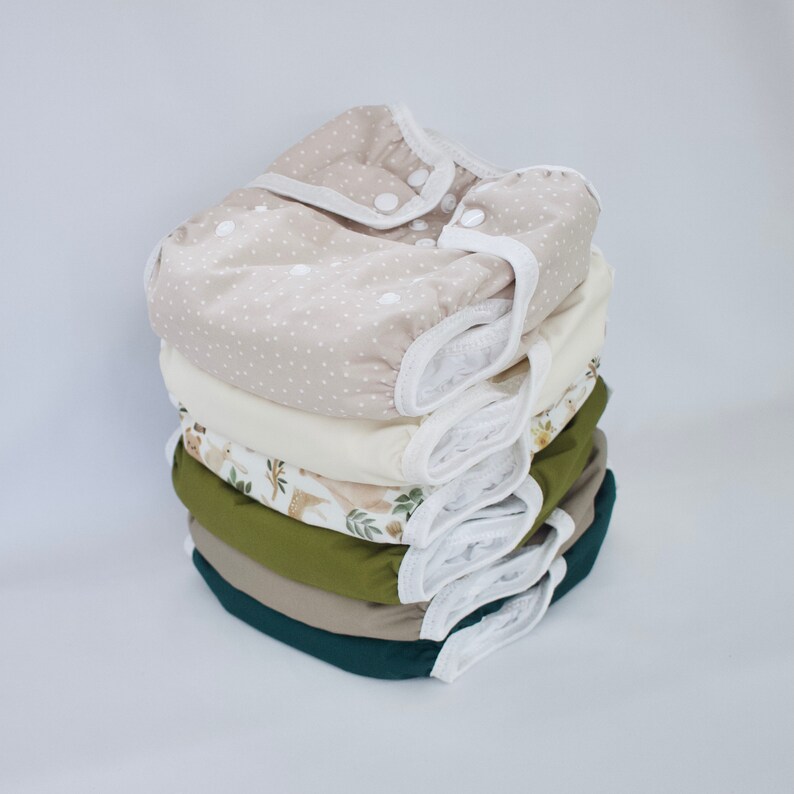 One Size Set of 6 Neutral Cloth Diapers for Prefolds or - Etsy