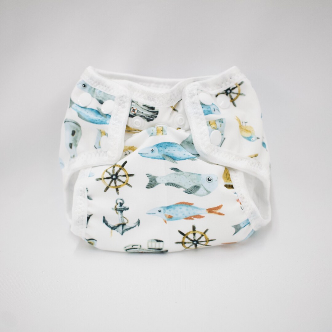 Fishing Newborn Cloth Diaper With Umbilical Cord Snap - Etsy