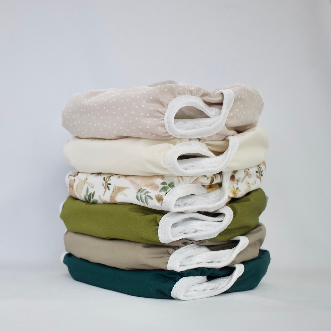 One Size Set of 6 Neutral Cloth Diapers for Prefolds or - Etsy