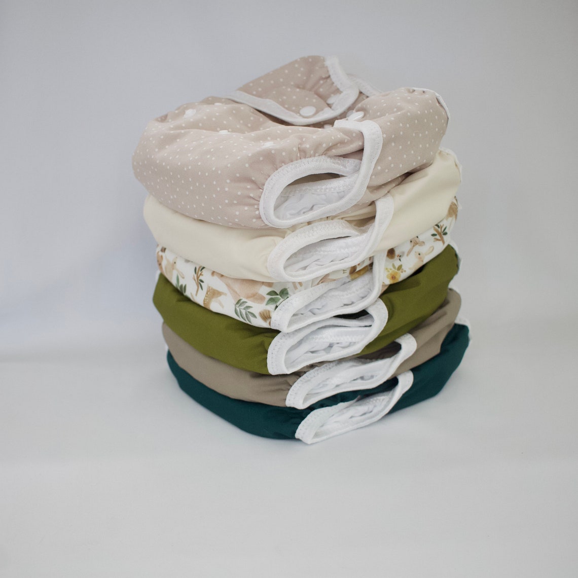 One Size Set of 6 Neutral Cloth Diapers for Prefolds or - Etsy