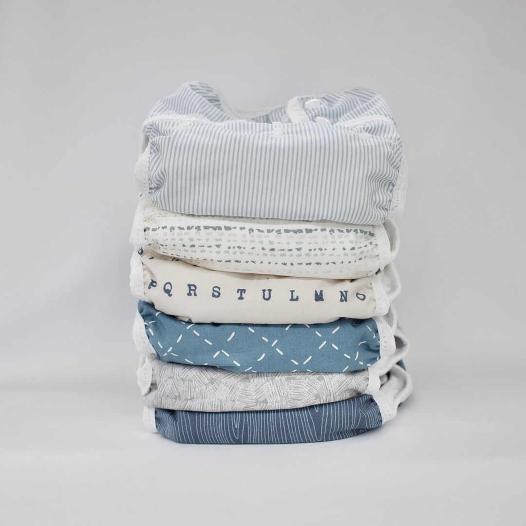 One Size Set of 6 Cool Palette Cloth Diapers for Prefolds or Inserts ...