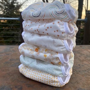 Set of 6 Vintage Color Newborn Cloth Diapers With Umbilical Cord Snaps ...