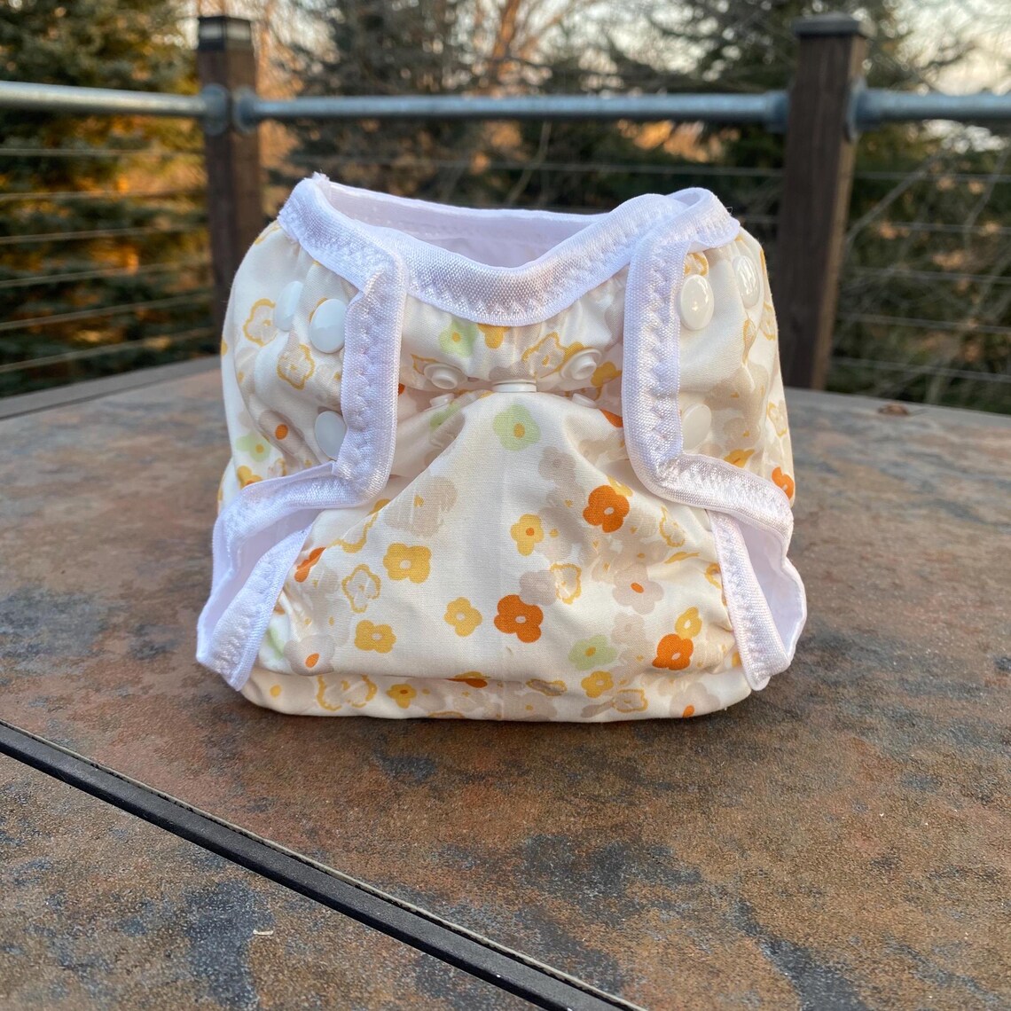 Set of 6 Vintage Color Newborn Cloth Diapers With Umbilical Cord Snaps ...