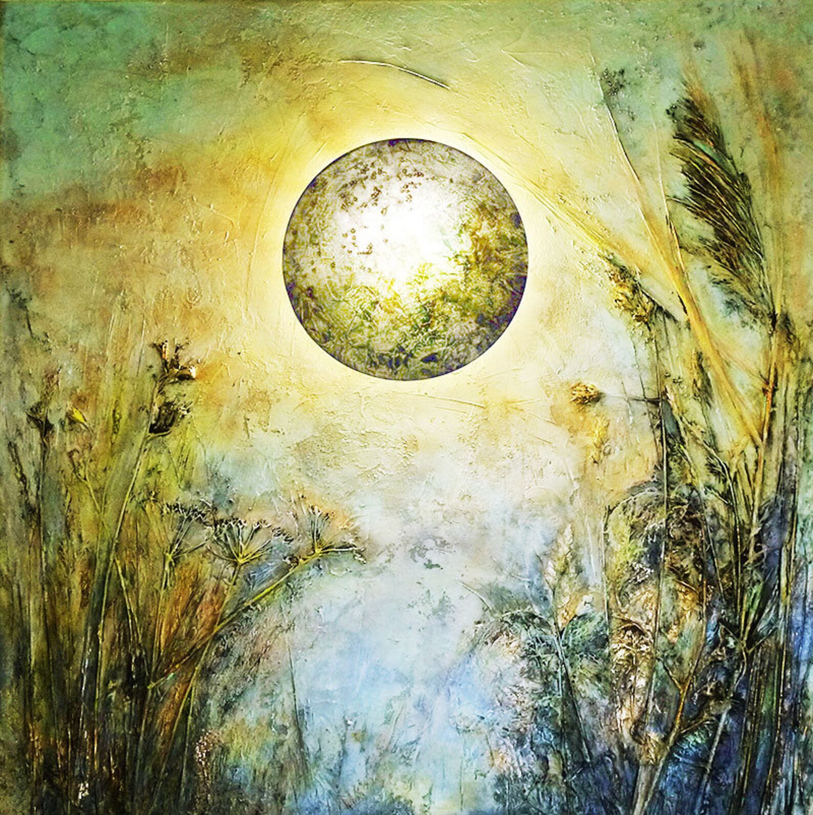 Full Moon LED Light Installation Acrylic on Canvas Mixed - Etsy