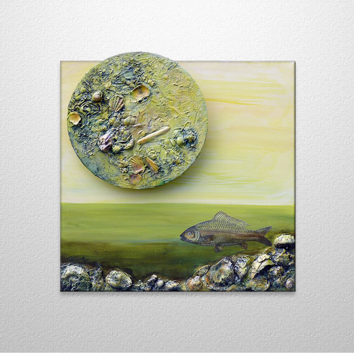 Fish: LED Light Installation Acrylic on Canvas Mixed Media - Etsy