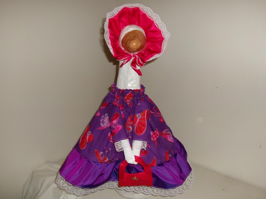 Best Dressed Goose Geese Clothes Outfit 25-27" LARGE Red Hat Lady Dress ...